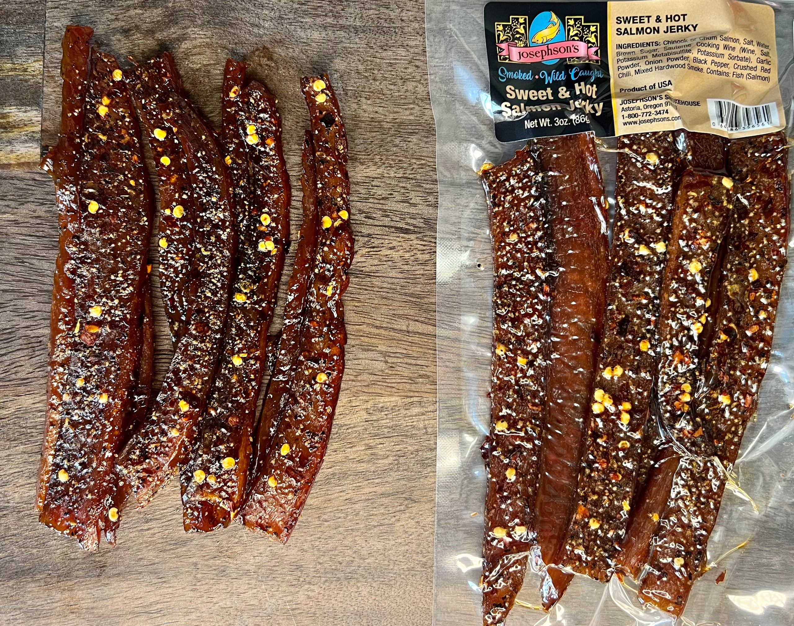 Sweet & Hot Salmon Jerky | Josephson's Smokehouse